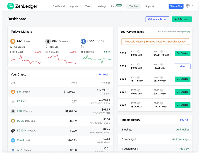 #1 Crypto Tax Software | Crypto Tax Tool | ZenLedger